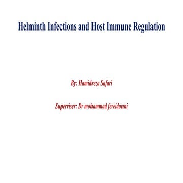 Helminth infections and host immune regulation | PPTX