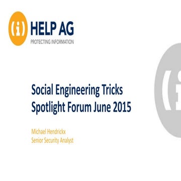 Social Engineering - Help AG spotlight 15Q2 | PPT