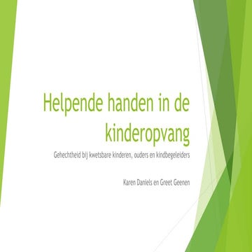 Helpende handen in de kinderopvang | PPTX