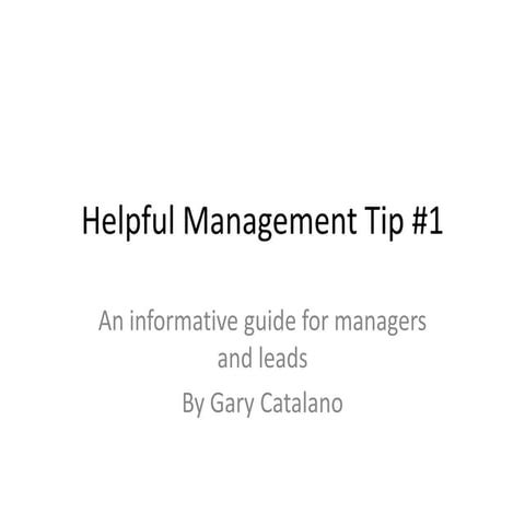 Helpful management tip | PPTX