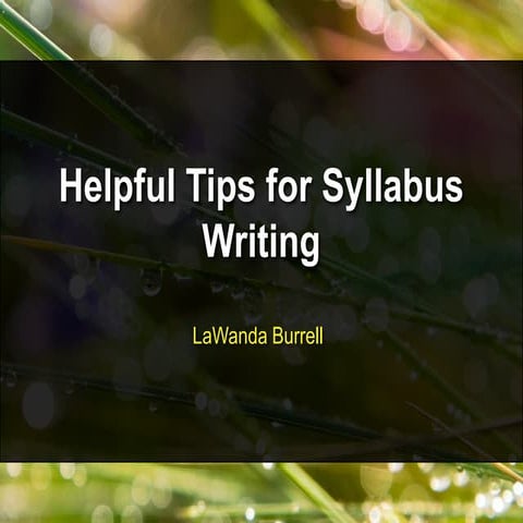Helpful tips for_syllabus_writing | PPTX
