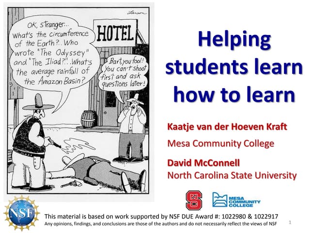 Helping Students Learn to Learn | PPT Helping Students Learn to Learn | PPT