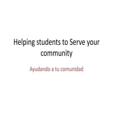 Helping students to serve your community | PPTX
