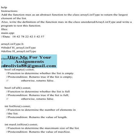 Helpinstructionsadd The Function Max As An Abstract Function To Pdf 8258