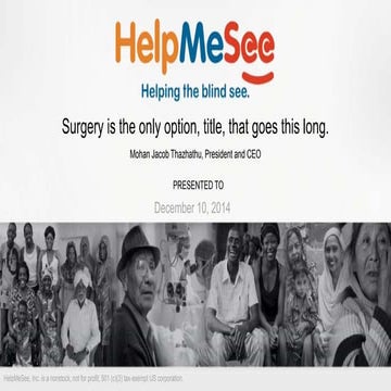 Help Me See PPT Deck design | PPT