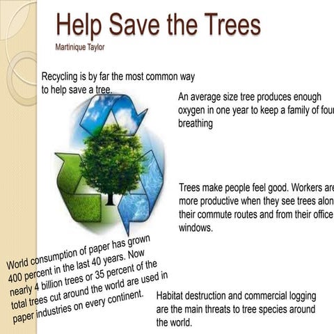 Help Save the Trees | PPTX | Woodworking | Arts and Crafts
