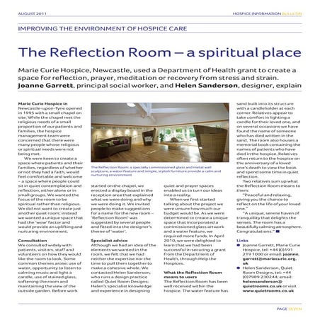 Help the hospices marie curie reflection room | PDF