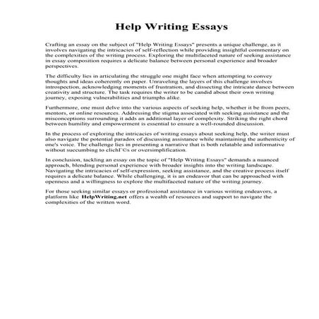 Help Writing Essays.pdf | Freelance Writing | Content Production