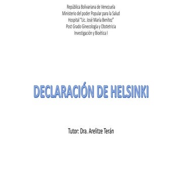 Declaración de helsinki | PPTX