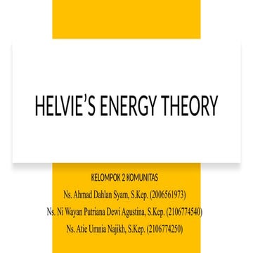 Helvie's Energy Theory Bagi Keperawatann | PPTX