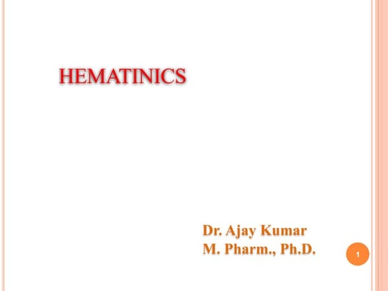 Haematinics | PPT