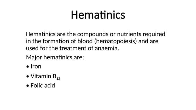 Haematinics | PPT