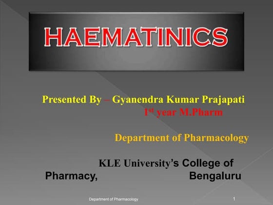 Haematinics | PPT