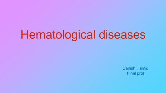 Oral manifestations of blood disorders | PPT