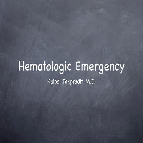 Hematologic emergency | KEY