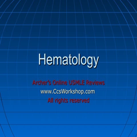 Hematology | PPT | Blood Disorders | Diseases and Conditions