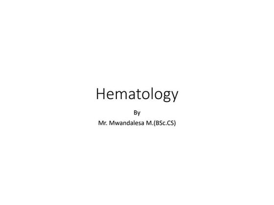 Introduction to haematology notes for MLT students | DOCX | Blood ...