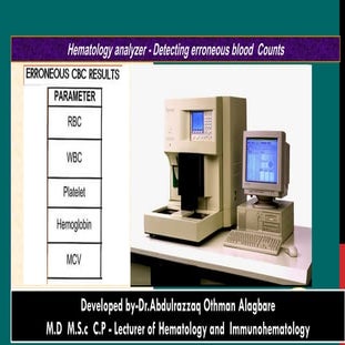 Hematology analyzer detecting erroneous blood counts | PDF
