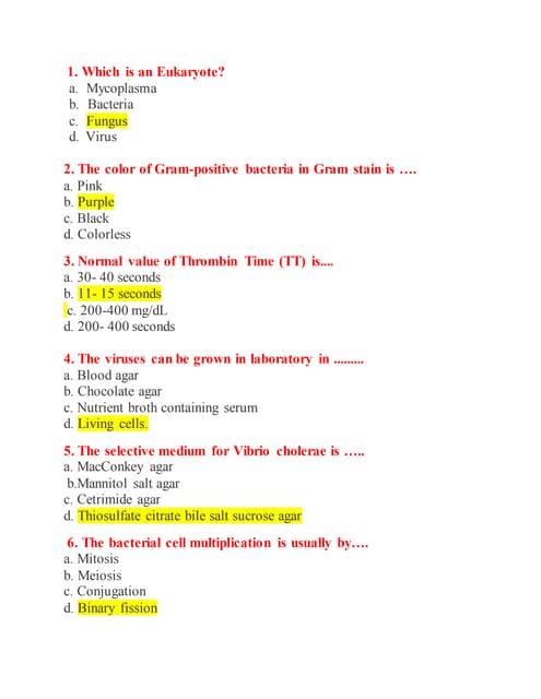 Parsitology mcq with answers | PPT