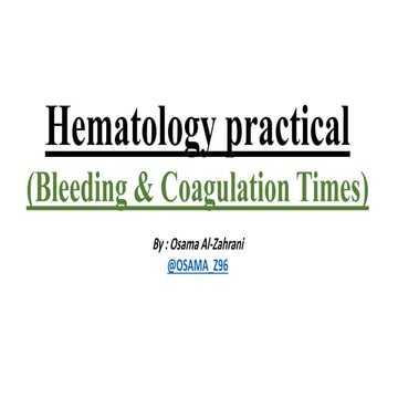 Hematology (bleeding and coagulation times) | PDF