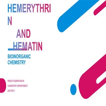 Hemocyanin and Hemerythrin | PPTX