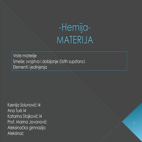 Hemija | PPT