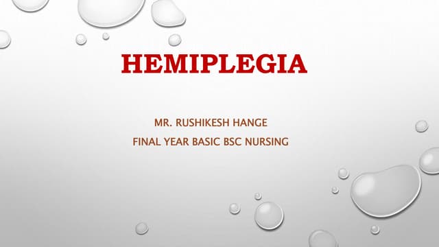 Hemiplegia & paraplegia | PPT