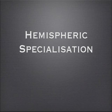 Hemispheric Specialisation Key