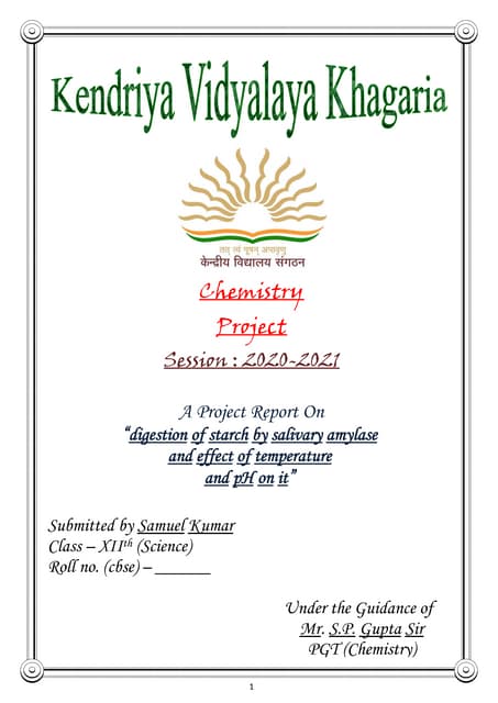 Chemistry investigatory project | PDF | Chemistry | Science