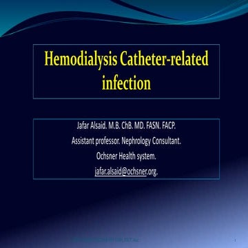 Hemodialysis catheter related infection | PPTX