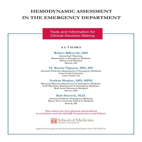 Hemodynamic assessment in Emergency Department | PDF