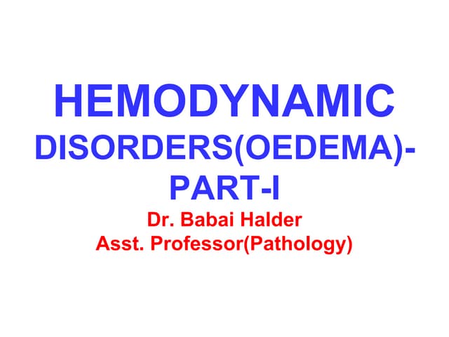 Edema, Transudate vs Exudate - Pathology - Allied courses | PPTX