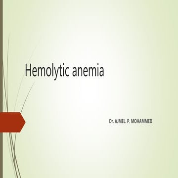 Hemolytic anemia; Harrison 19th edition | PPTX