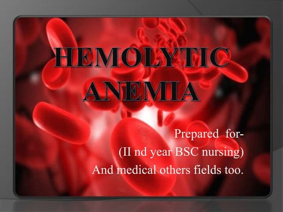 Hemolytic Anemia, short notes for diagnosis and mangment | PDF