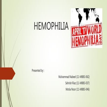 Hemophilia presentation | PPTX