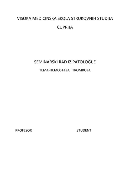 Tromboflebitis i embolija | PPTX