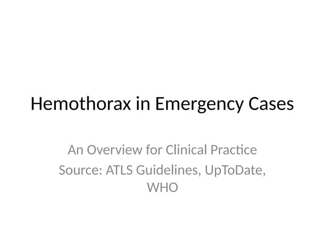 massive hemothorax | PPTX