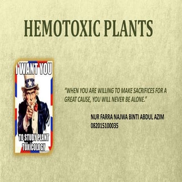 Hemotoxic plants | PPTX