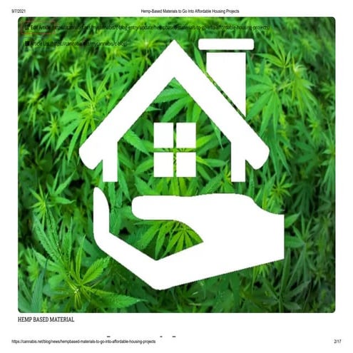 Hemp-Based Building Materials Go to Affordable Housing Projects | PDF