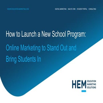 How to Launch a New School Program: Online Marketing to Stand Out and ...