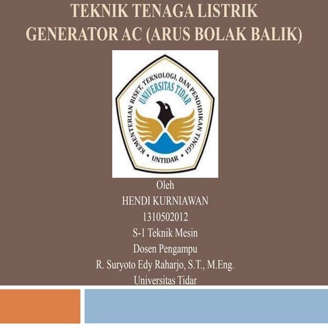 Teknik tenaga listrik generator ac | PPTX