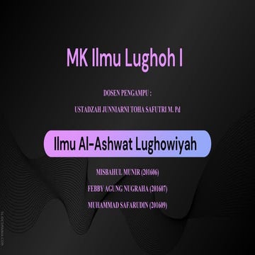 ilmu al-ashwat lughowiyah | PPTX