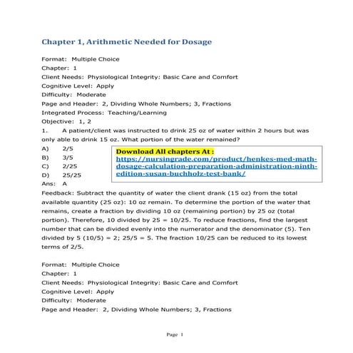 Henke's Med-Math Dosage Calculation, Preparation & Administration ...