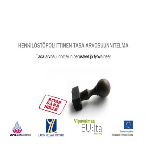 Henkilöstöpolittinen tasa arvosuunnitelma_tasa-arvo | PDF