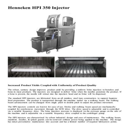 Henneken hpi 350 injector | DOCX