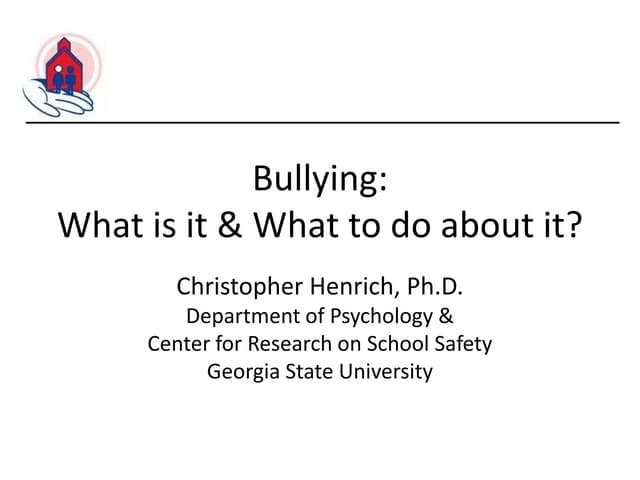 School bullying presentation | PPTX