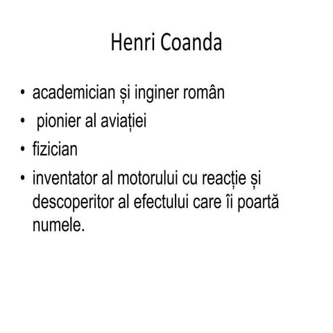 Henri Coanda, pionier al aviatiei | PPTX