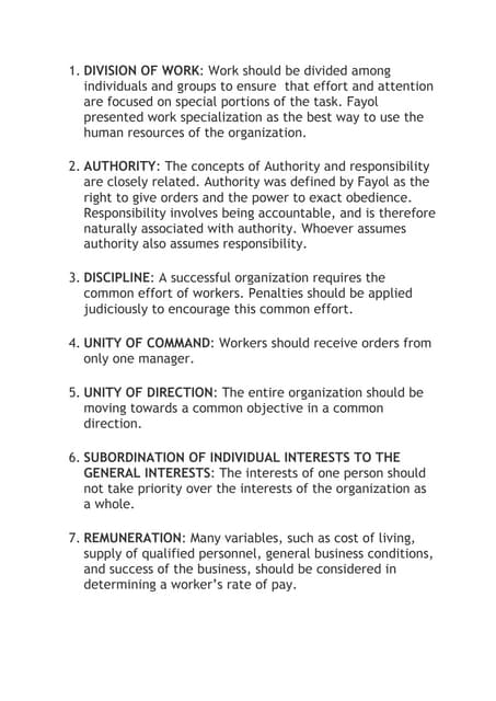 Henri fayol’s 14 Principles of Management | PPT