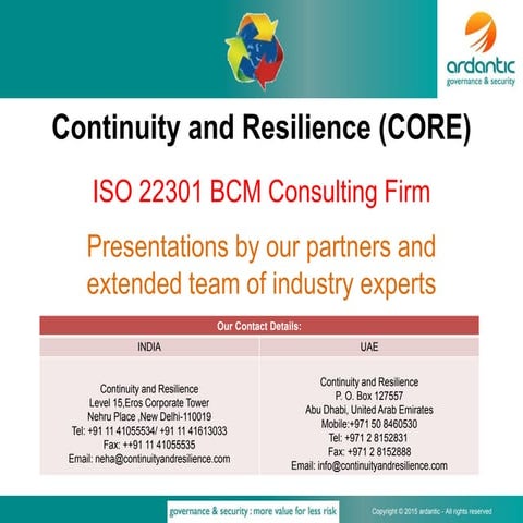 BCM for National Critical Resources | PPTX