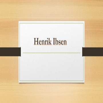 Henrik ibsen | PPTX